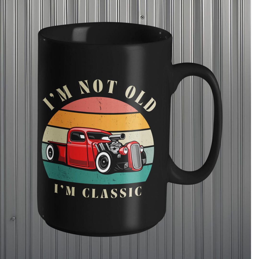 Classic Hot Rod Coffee Mug, Charming Retro Car Design, Coffee Sipping ...