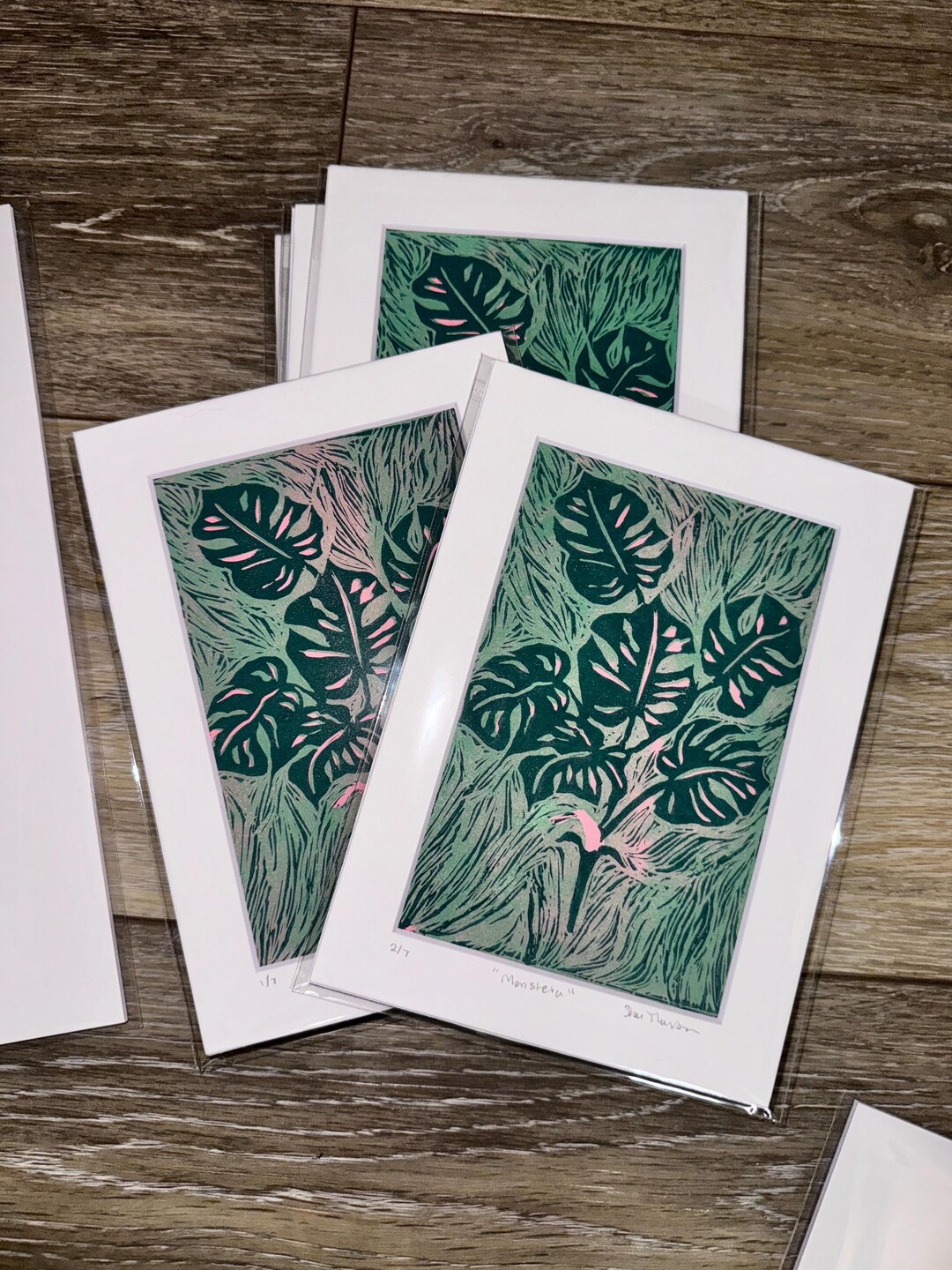 Monstera Plant Linocut Relief Print Limited Series - Etsy