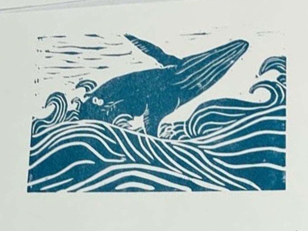 Ocean Art Humpback Linocut Print Limited Series - Etsy