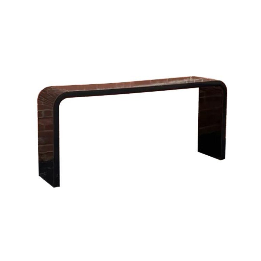 Waterfall Console Table in Black Laminate - Etsy