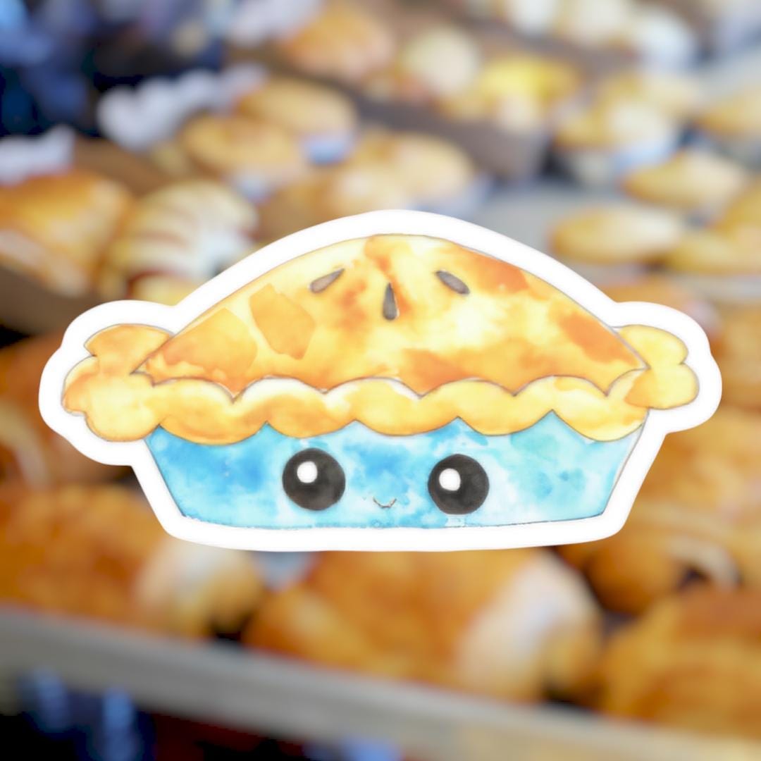 Kawaii Cute Pie Sticker | Hand-drawn Waterproof Watercolor | Apple Pie ...