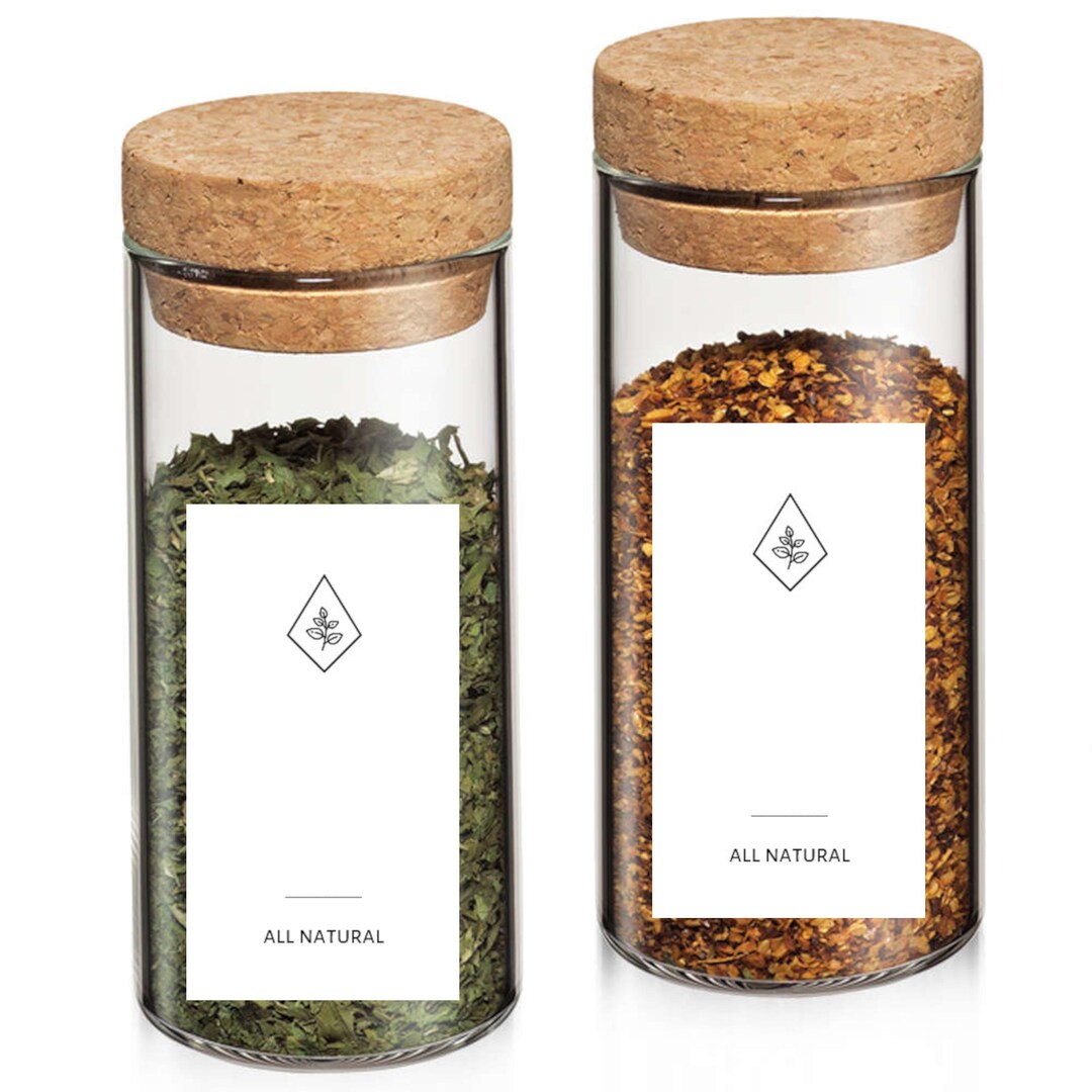 BLANK White Spice Jar Labels Stickers - Minimalist Seasoning Kitchen ...