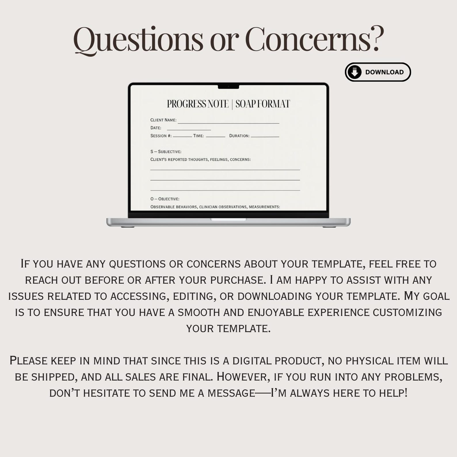 Therapist SOAP Note Template: Editable Counseling Progress Notes ...