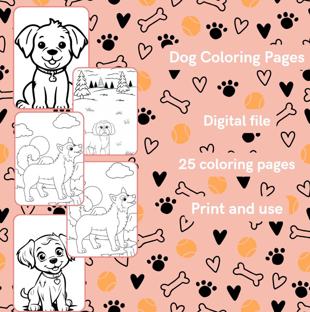 Dogs Coloring Pages | Dog Coloring Book | Dog Color Page | Coloring ...