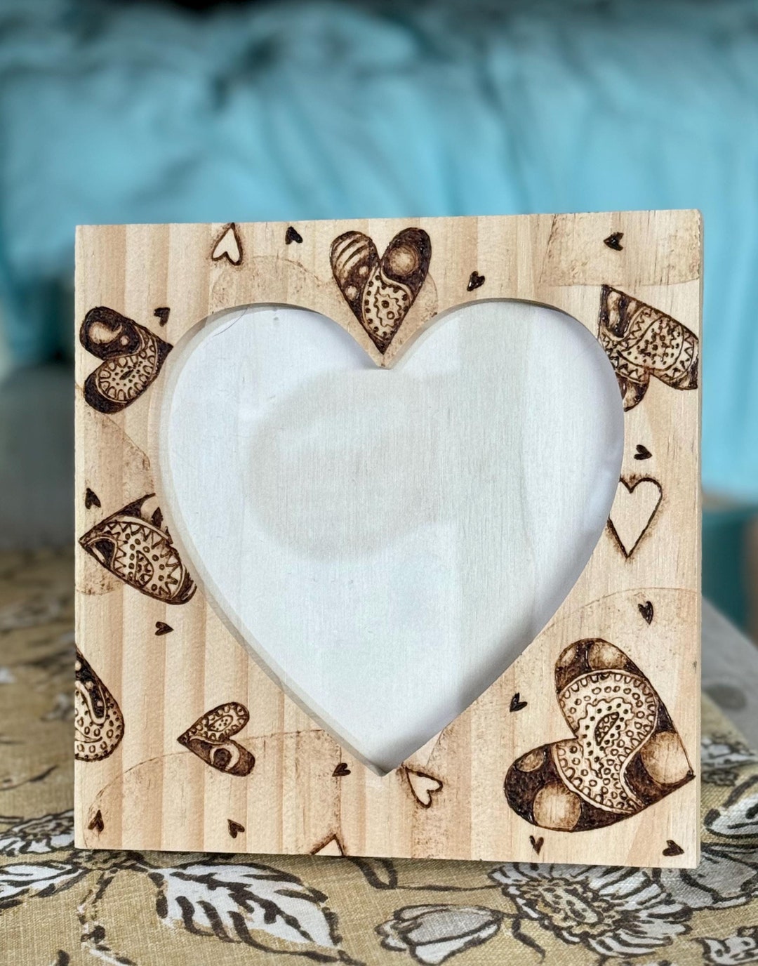 Heart Shaped Picture Frame -hearts and Paisleys - Etsy
