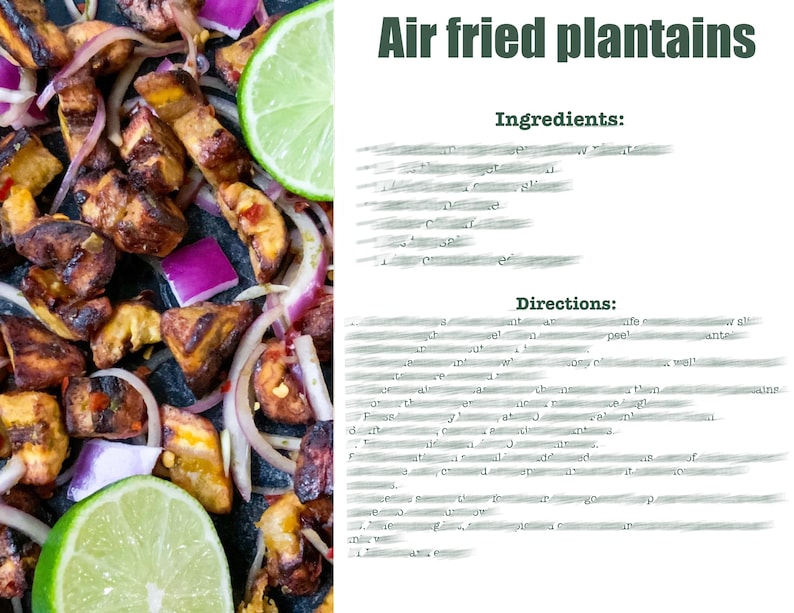 Air-fried Plantains Recipe Card – Healthy, Sweet, and Savory Treat - Etsy