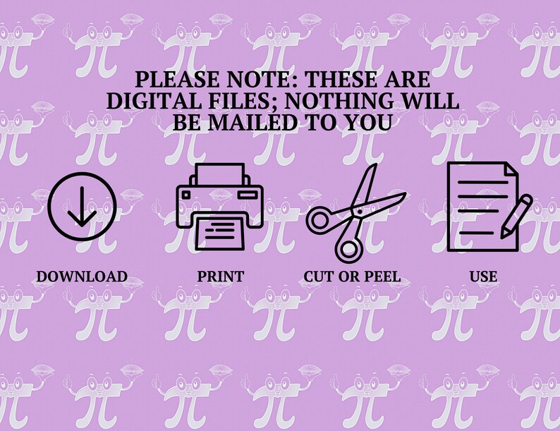 Pi Day Stickers, 3 Collections Bundle, Printable Stickers, Pi Day Decor ...