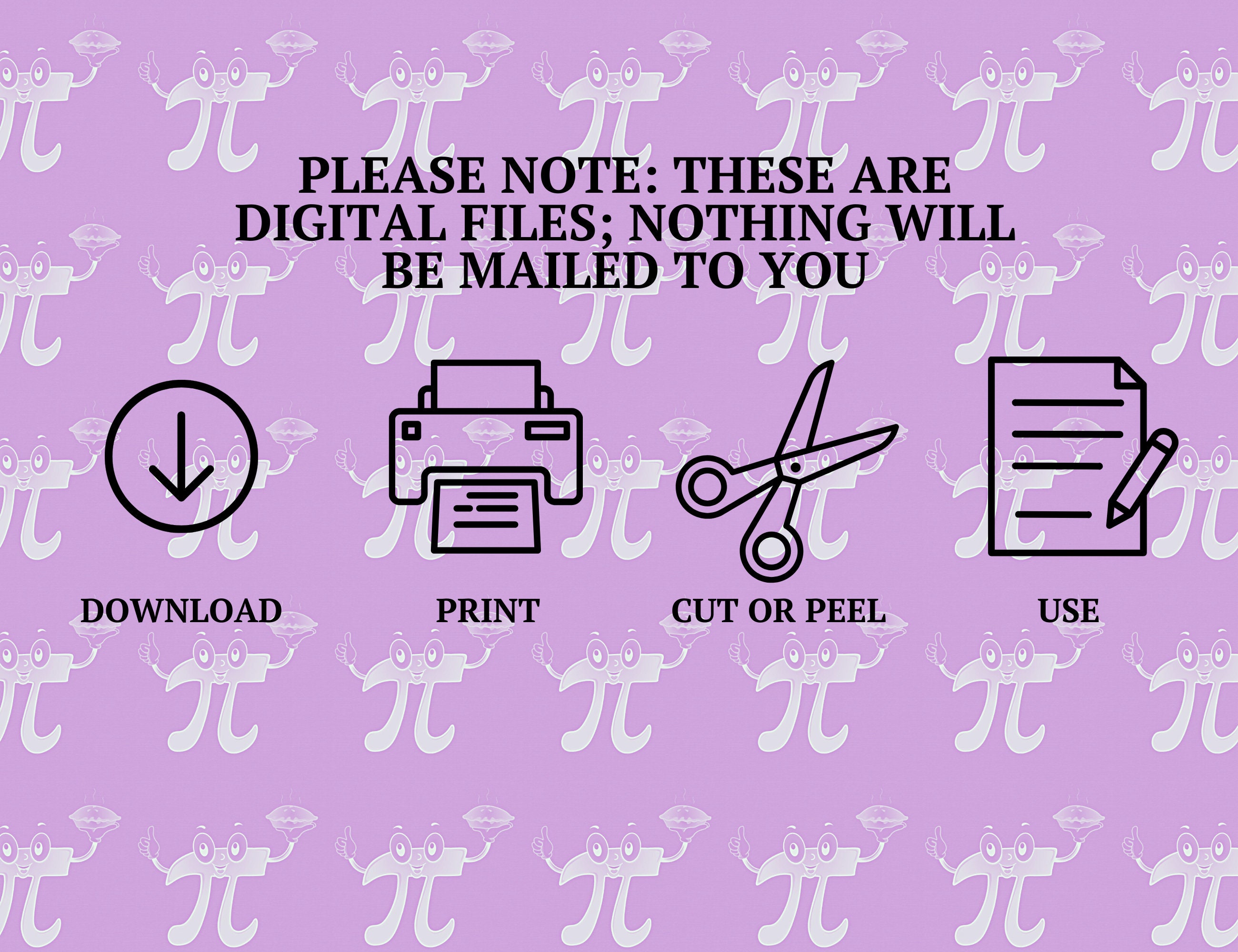 Pi Day Stickers, 3 Collections Bundle, Printable Stickers, Pi Day Decor ...