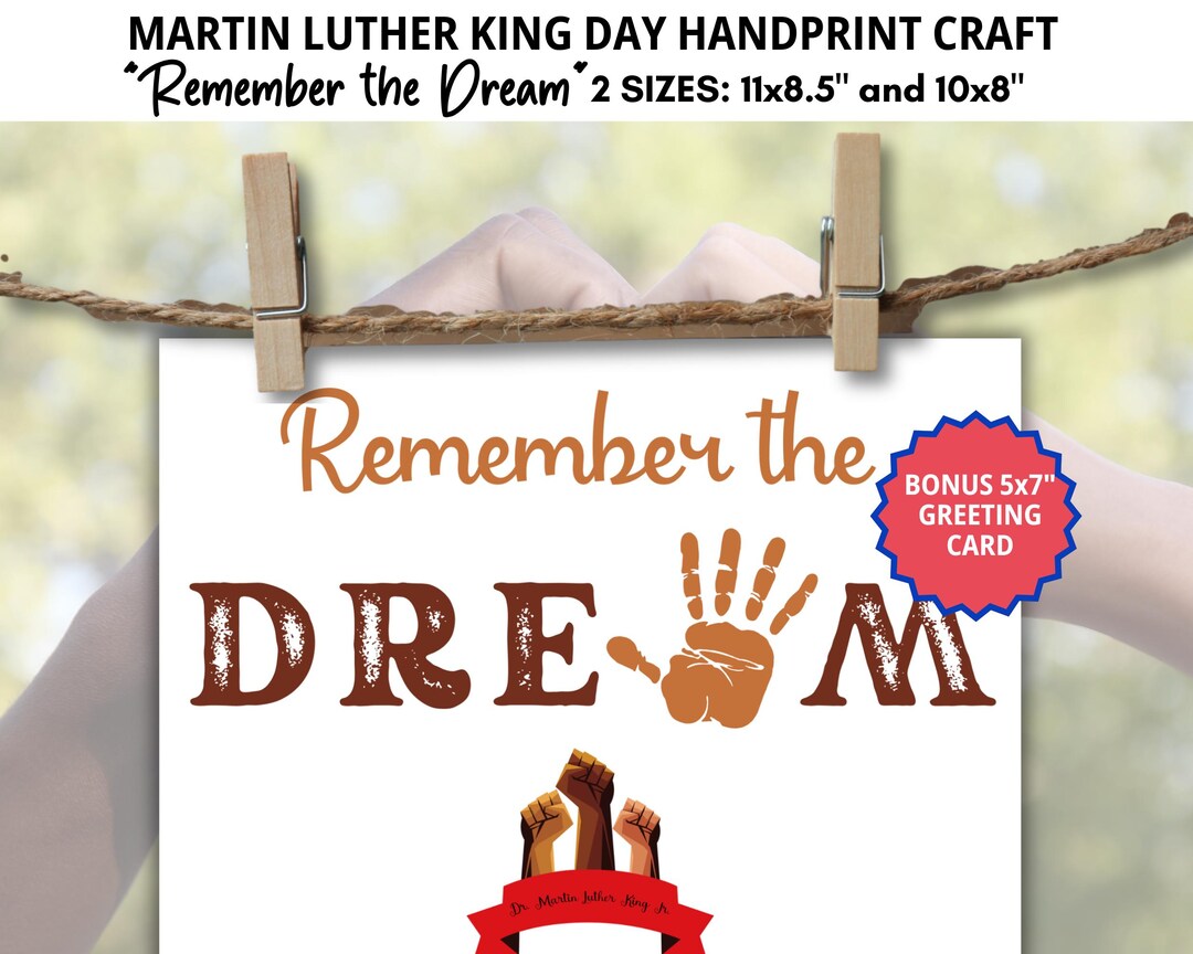 Martin Luther King Day Handprint Craft, Remember the Dream, MLK Day ...