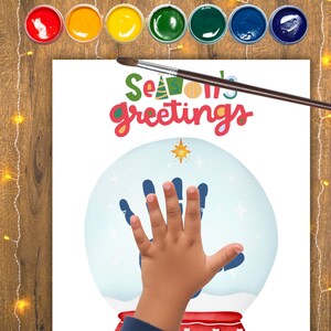 Christmas Handprint Craft, Christmas Snow Globe Handprint, Winter ...