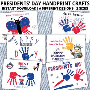 Presidents Day Handprint Craft, Patriotic Handprint Art, Handprint Sign ...