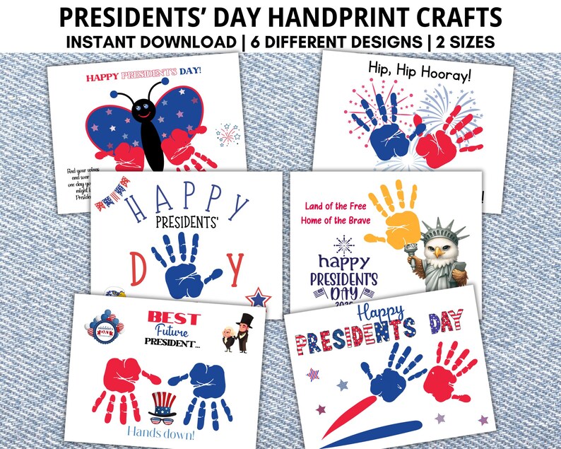 Presidents Day Handprint Craft, Patriotic Handprint Art, Handprint Sign ...