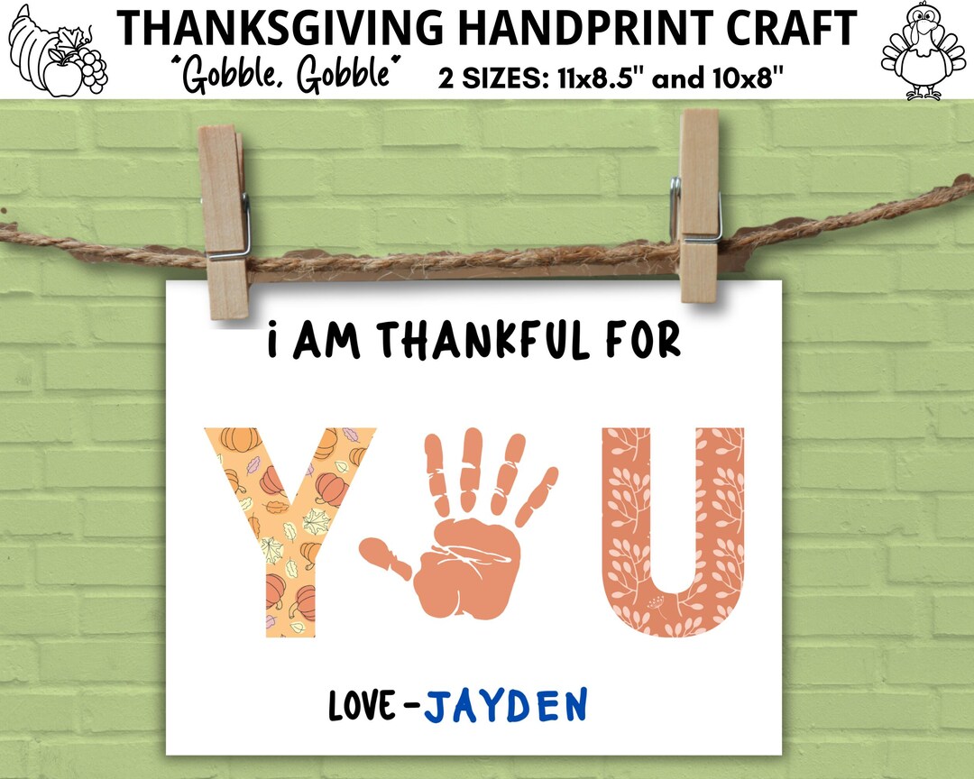 Thanksgiving Handprint Craft, Thankful Handprint, Fall Handprint Craft ...