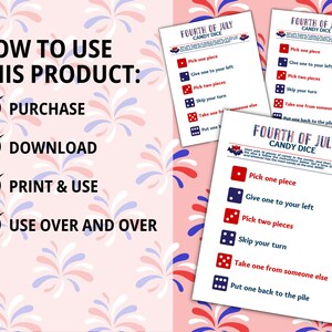 4th of July Candy Dice Game, Family Party Games, Patriotic Games, 4th ...
