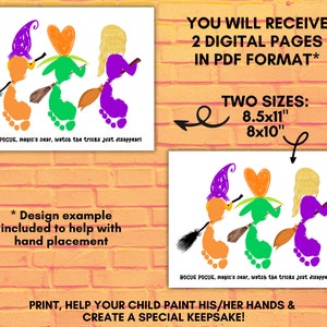 Halloween Footprint Craft, Witch Footprint, Fall Handprint Craft, Fall ...