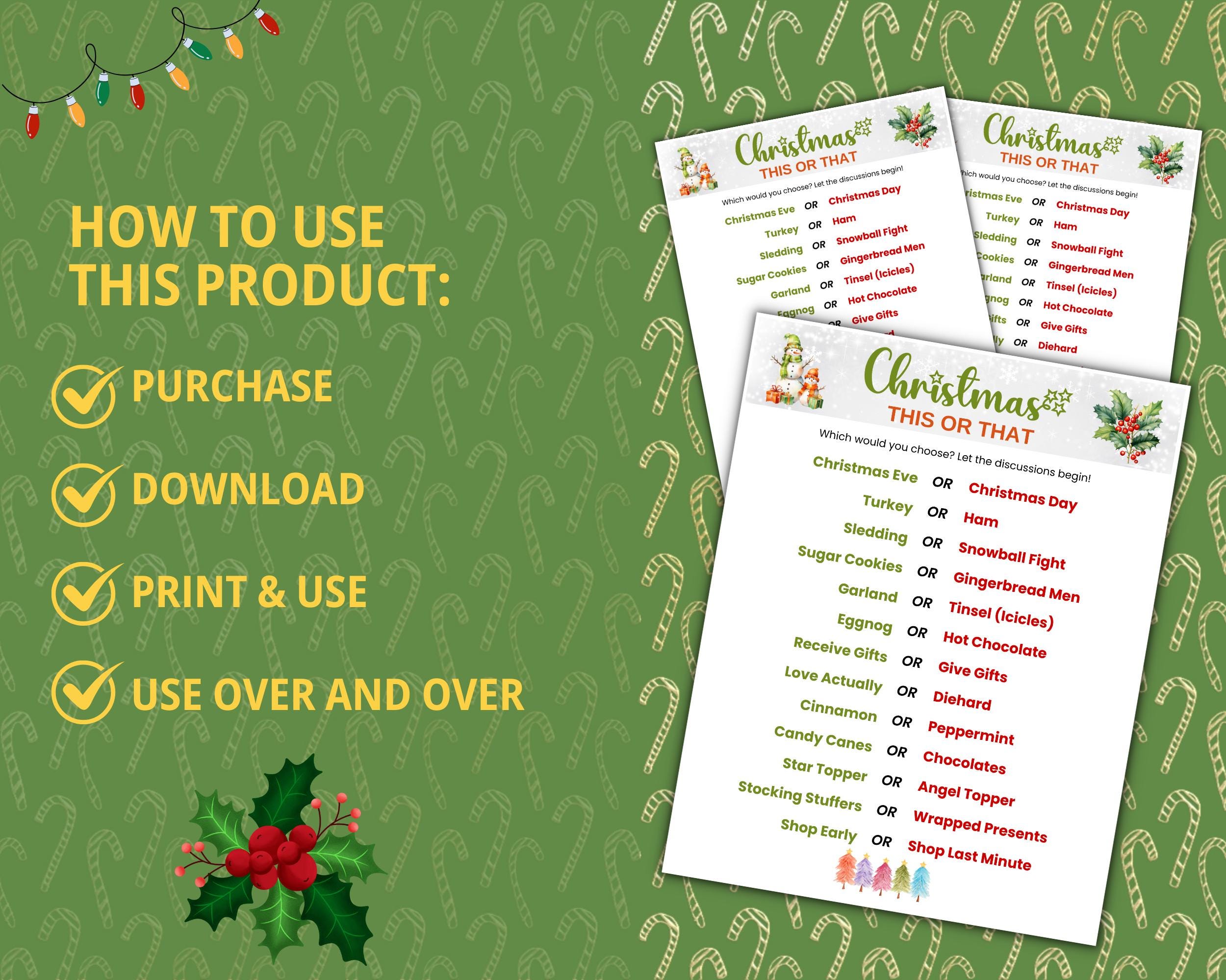 Christmas This or That Game, Christmas Game, Friendsmas Game, Family ...
