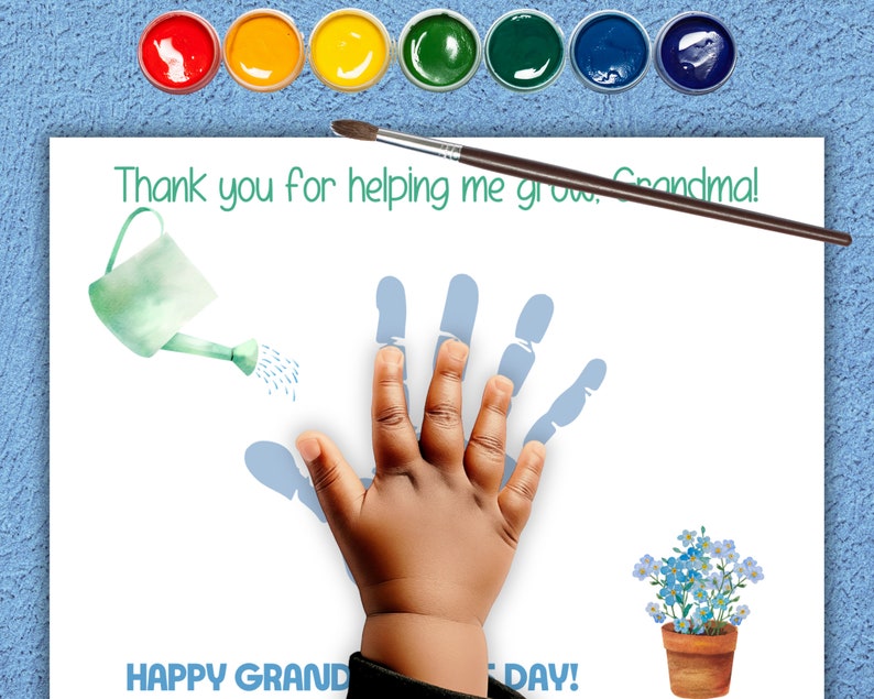 Grandparents Day Handprint Craft, Grandma Handprint Art, Grandpa ...