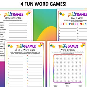 Pride Games, 12-GAME BUNDLE, Pride Party Games, Pride Trivia, Drag ...
