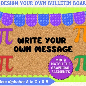 Pi Day Bulletin Board Kit, Classroom Decor, Printable March Bulletin ...