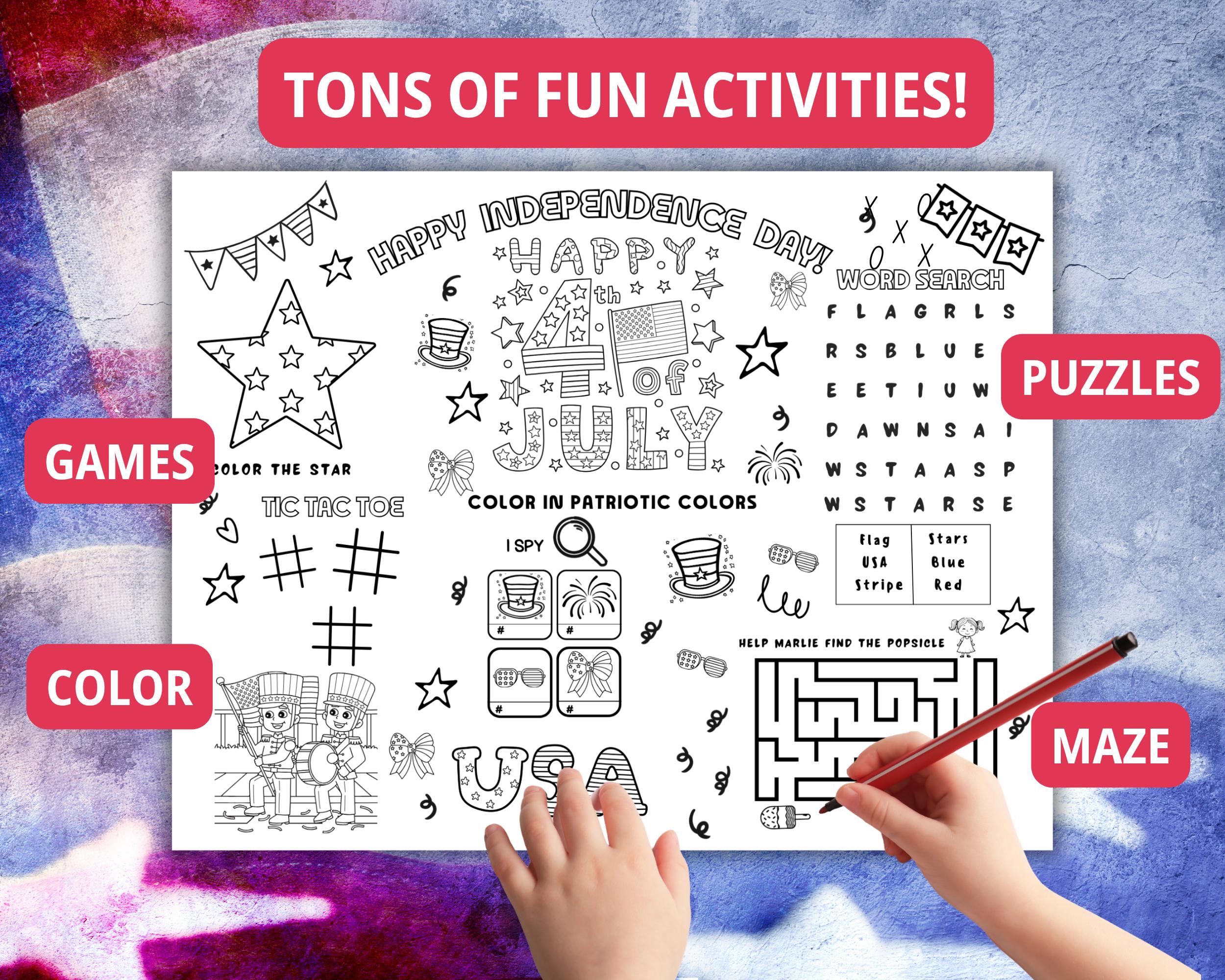 Independence Day Activity Sheet, 2 Sizes, 4th of July Game, Activity ...