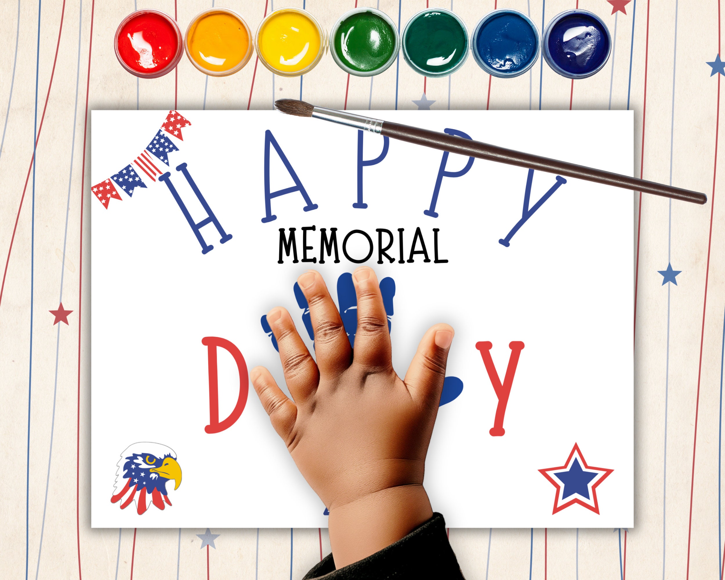 Memorial Day Handprint Craft, Patriotic Handprint Art, Handprint Sign ...