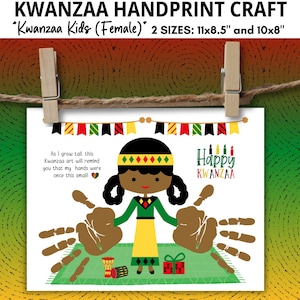 Kwanzaa Handprint Crafts, Kwanzaa Kids Female, Handprint Art, Winter ...
