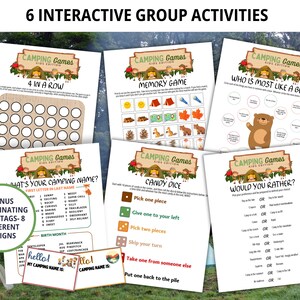Camping Games for Kids, Bundle, Summer Camp Games, Family Game Night ...