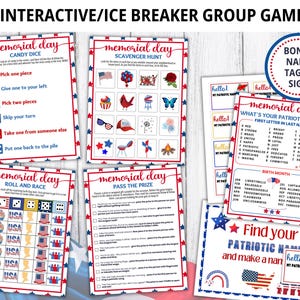 Memorial Day Games, 12 Game Bundle, Trivia Games, Patriotic Games ...
