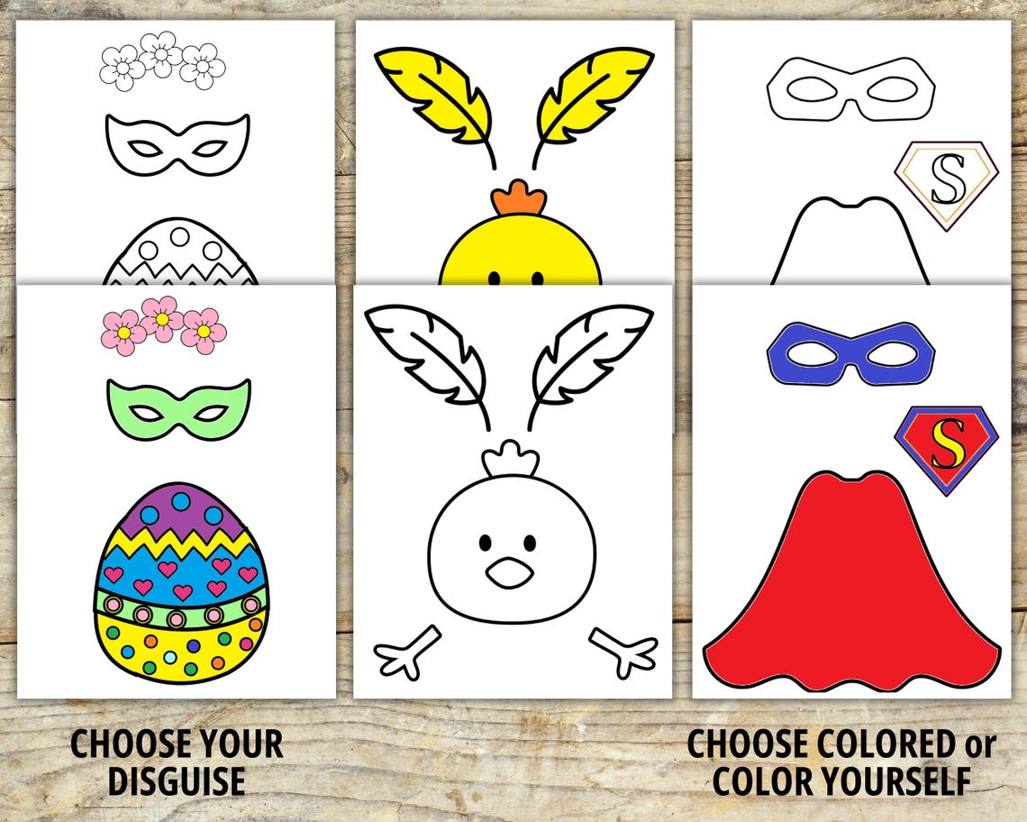 Disguise a Bunny, Easter Bunny Coloring, Bunny Costume Ideas, Cut and ...