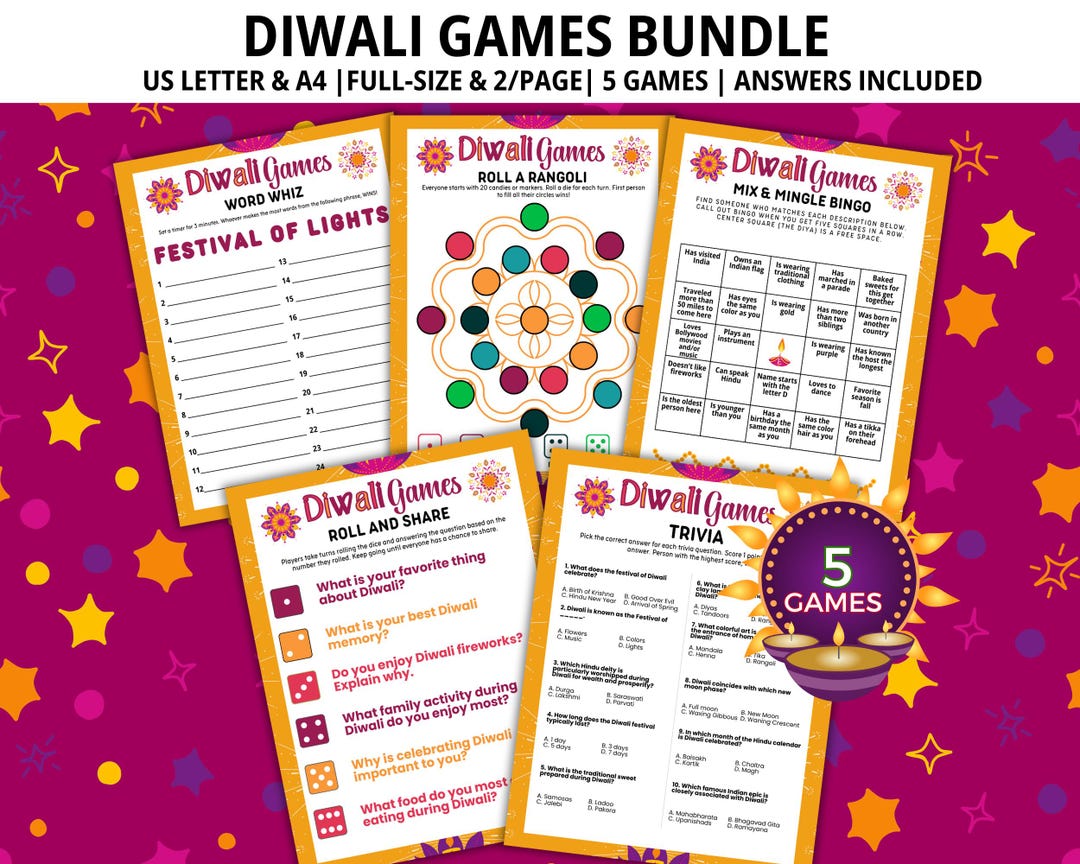 Diwali Games, Bundle, Diwali Trivia, Diwali Party Games, Happy Diwali ...