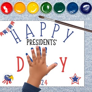 Presidents Day Handprint Craft, Patriotic Handprint Art, Handprint Sign ...