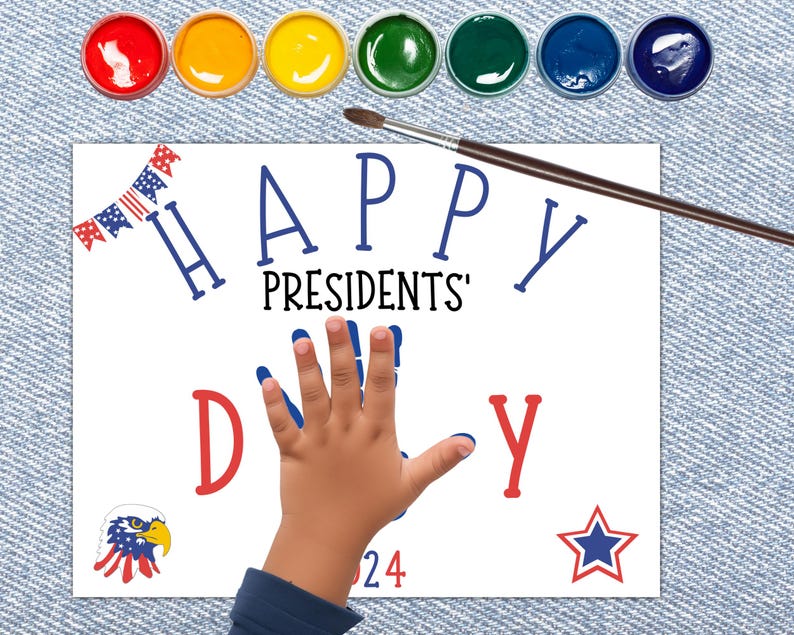Presidents Day Handprint Craft, Patriotic Handprint Art, Handprint Sign ...