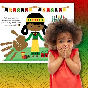 Kwanzaa Handprint Crafts, Kwanzaa Kids Female, Handprint Art, Winter ...