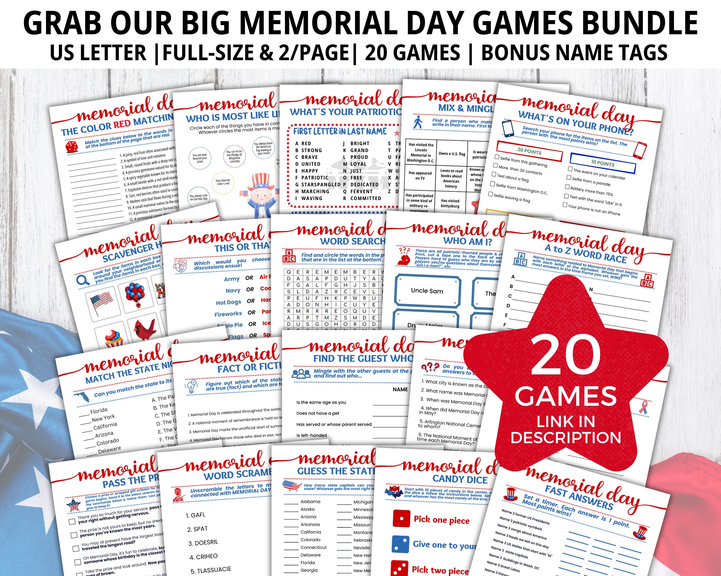 Memorial Day Word Scramble Game, Patriotic Word Game, Memorial Day ...