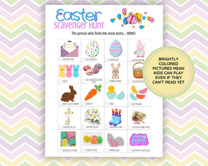 Easter Scavenger Hunt, Easter Games, Scavenger Hunt for Kids, Family ...