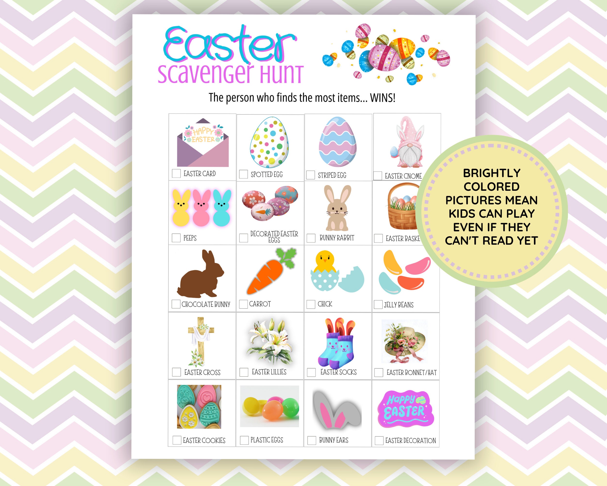 Easter Scavenger Hunt, Easter Games, Scavenger Hunt for Kids, Family ...