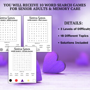 Seniors BRAIN GAMES BUNDLE, Dementia Games, Dementia Activities ...
