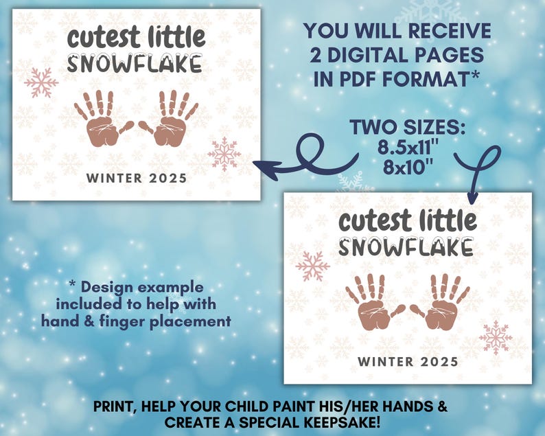 Winter Handprint Craft, Cutest Little Snowflake, Handprint Art, Winter ...