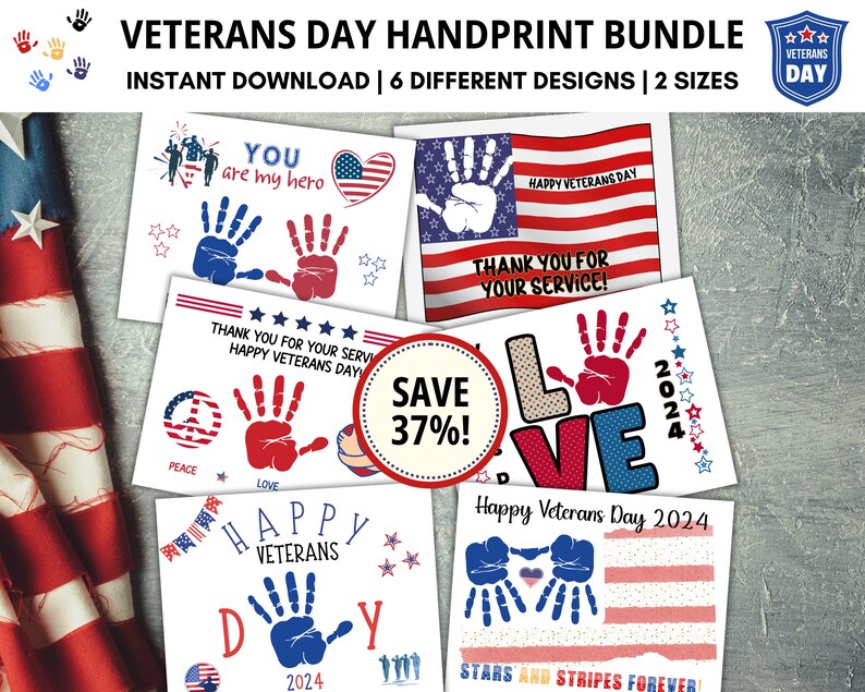 Veterans Day Handprint Craft, Patriotic Handprint Art, Handprint Sign ...