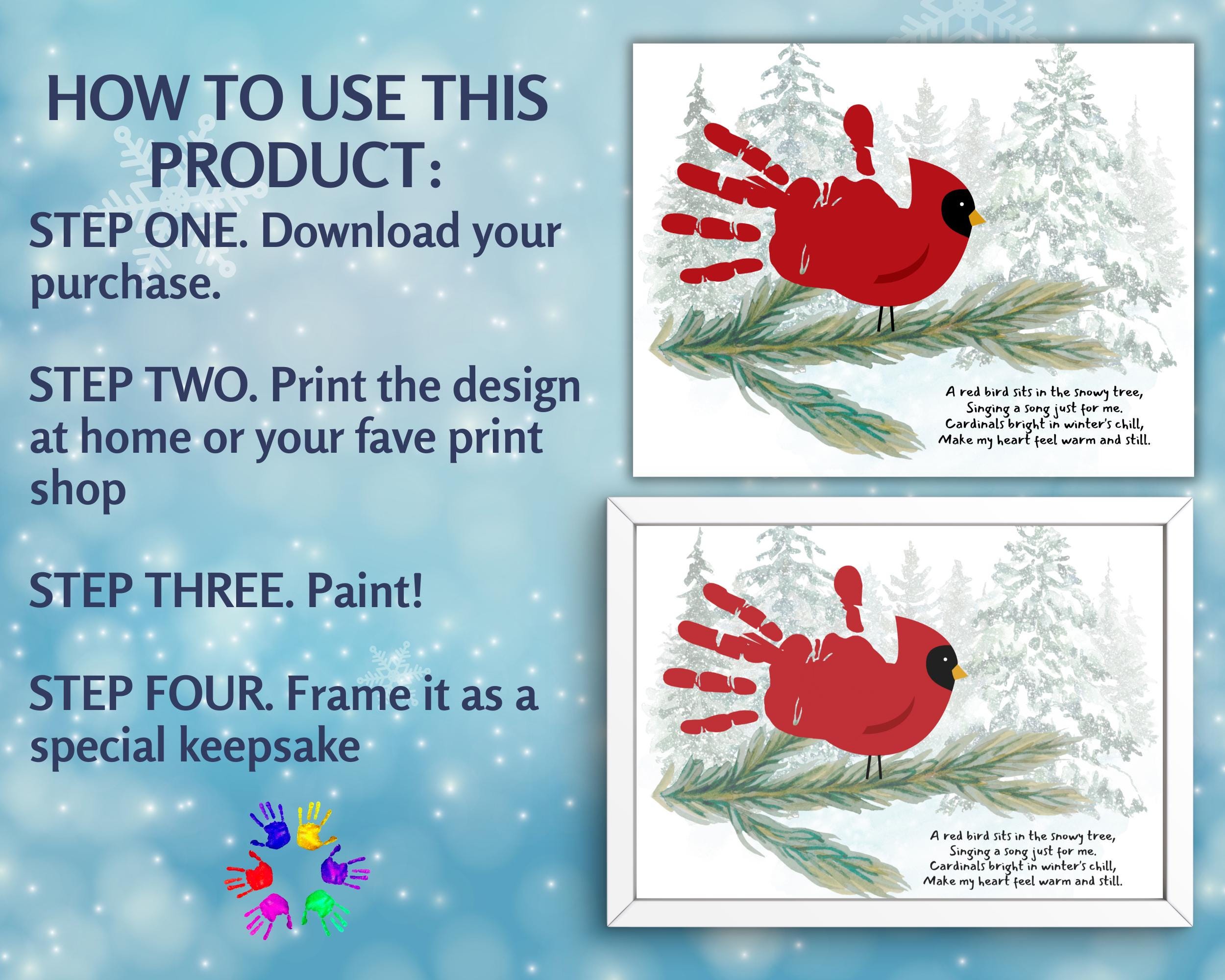 Winter Handprint Craft, Cardinal Handprint, Handprint Art, Winter ...