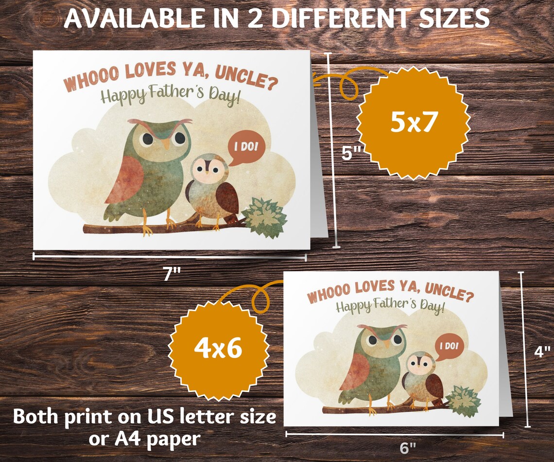 Uncle Fathers Day Card, Printable, Blank Fathers Day Card, Printable ...