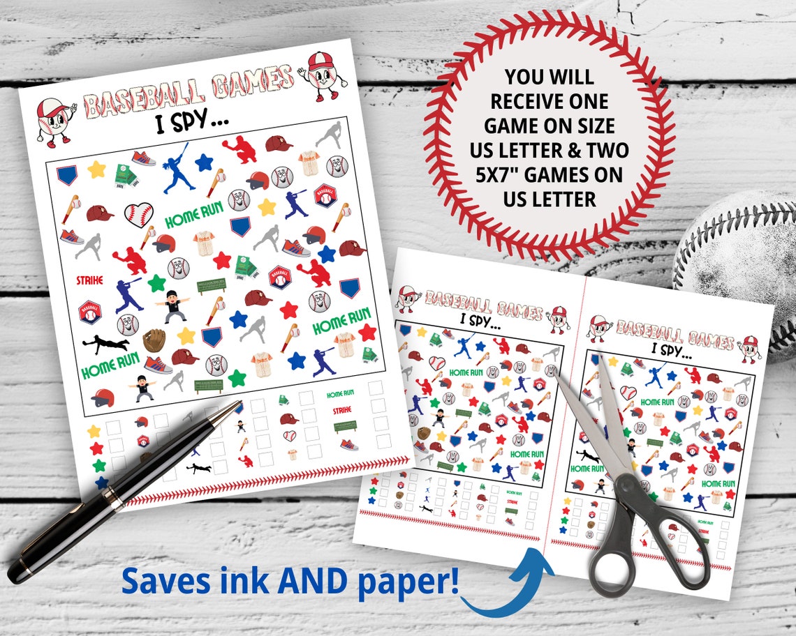 Baseball I Spy Game, Baseball Party Games, I Spy Kids Activity, Family ...