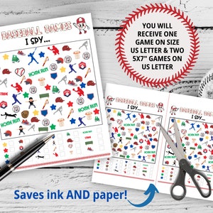Baseball I Spy Game, Baseball Party Games, I Spy Kids Activity, Family ...