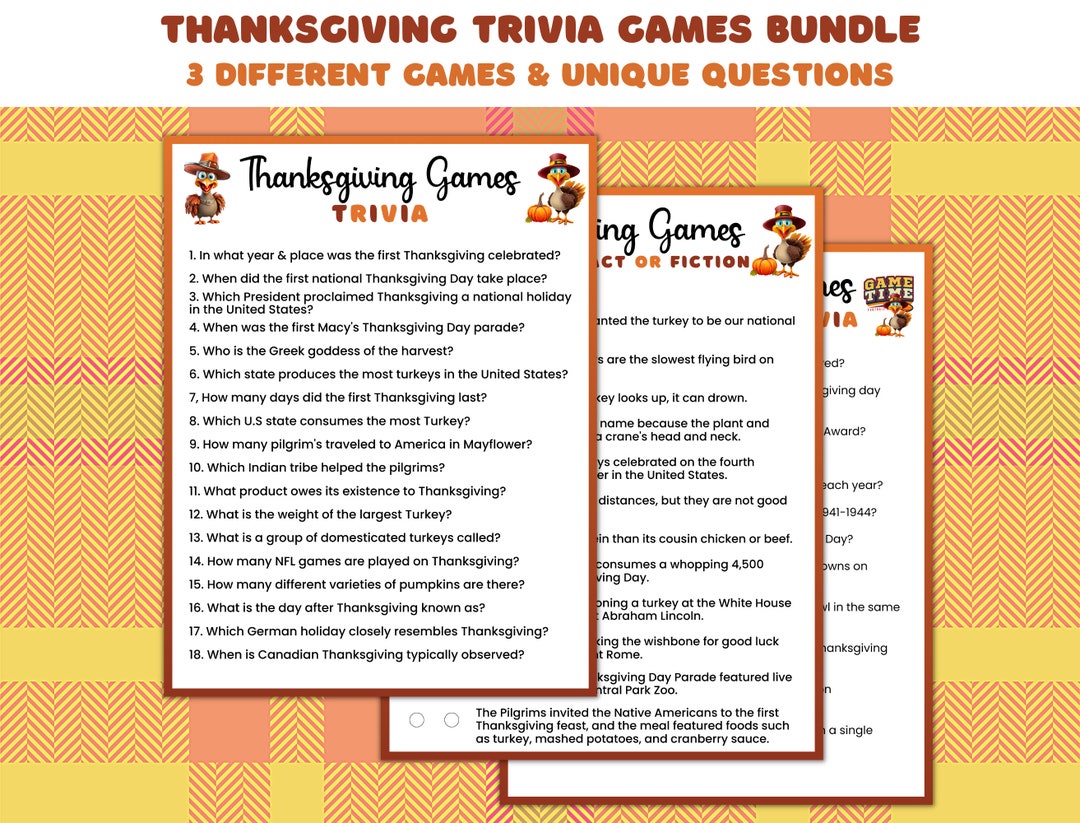 Thanksgiving Trivia Games, Thanksgiving Games, Thanksgiving Fun ...