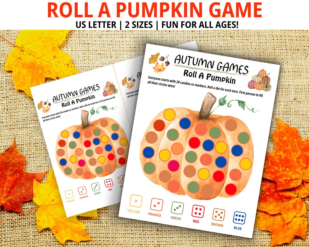 Roll a Pumpkin, Dice Game, Fall Games, Autumn Party Games, Family Game ...