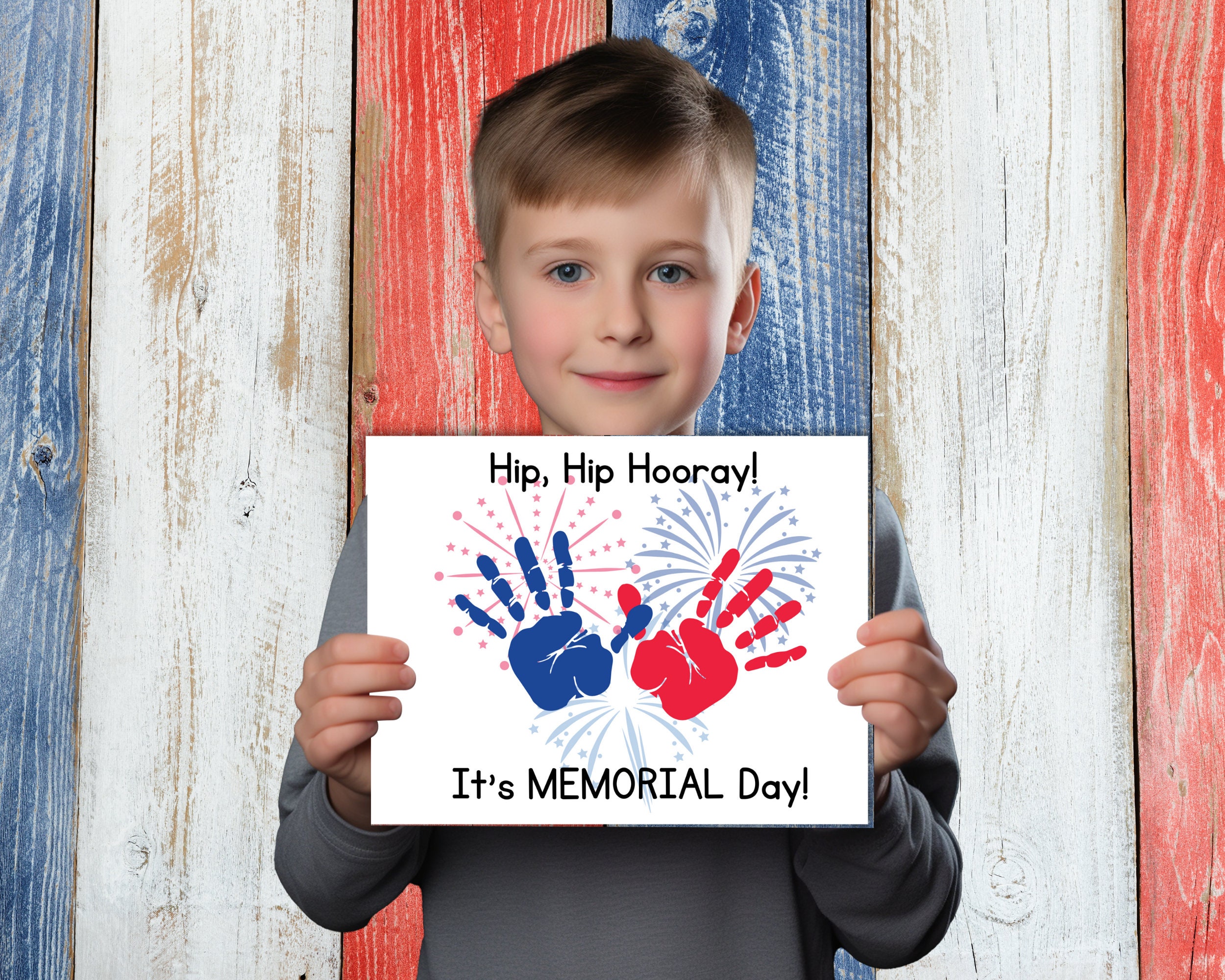 Memorial Day Handprint Craft, Patriotic Handprint Art, Handprint Sign ...