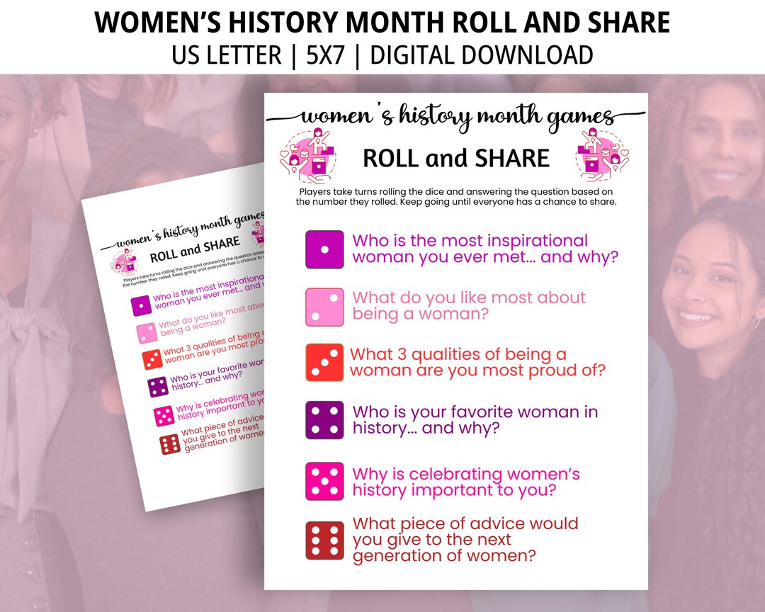 Womens History Month Roll and Share, Womens History Month, Family Game ...