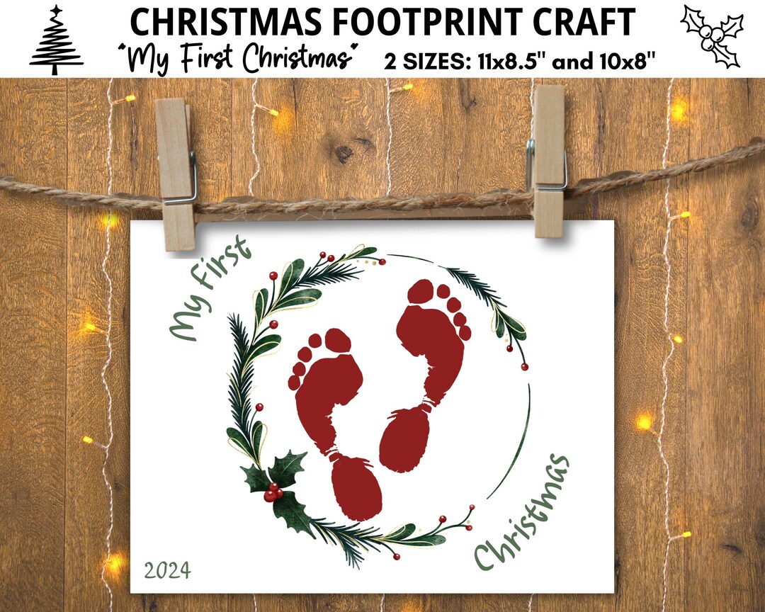 Christmas Handprint Craft, My First Christmas Footprint, Winter ...