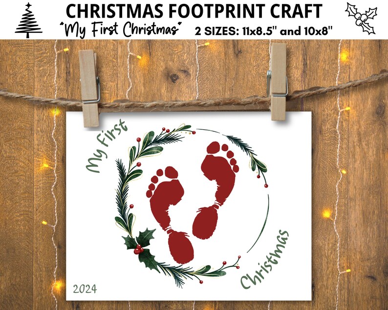 Christmas Handprint Craft, My First Christmas Footprint, Winter ...