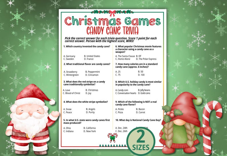 Candy Cane Trivia, Christmas Games, Christmas Trivia, Trivia Question ...